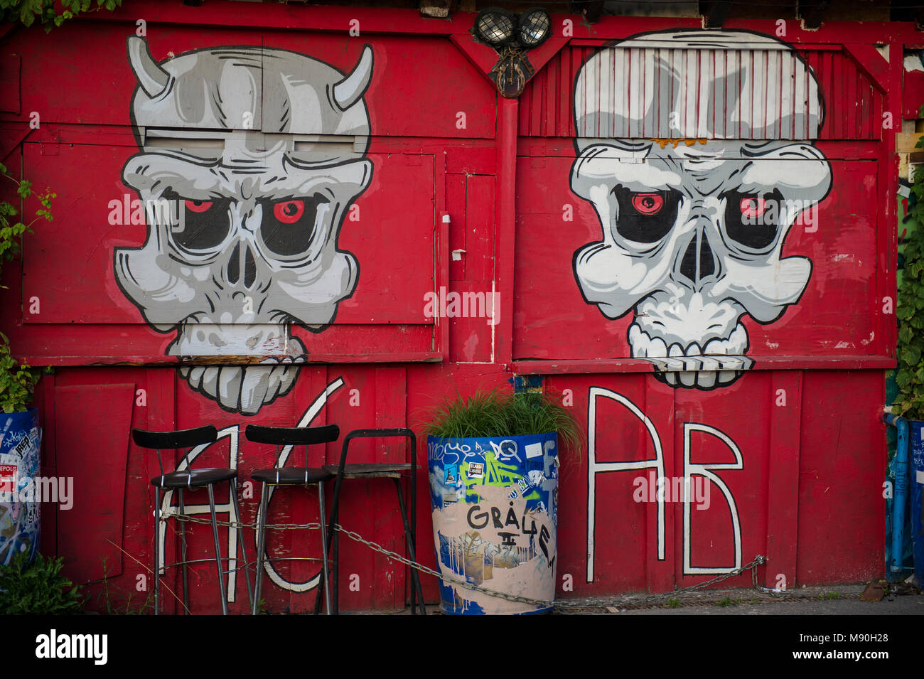 BASEL, SWITZERLAND - JUNE 01, 2017: Impressive art graffiti on the ...