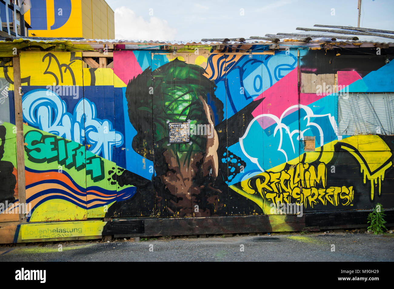 BASEL, SWITZERLAND - JUNE 01, 2017: Impressive art graffiti on the ...