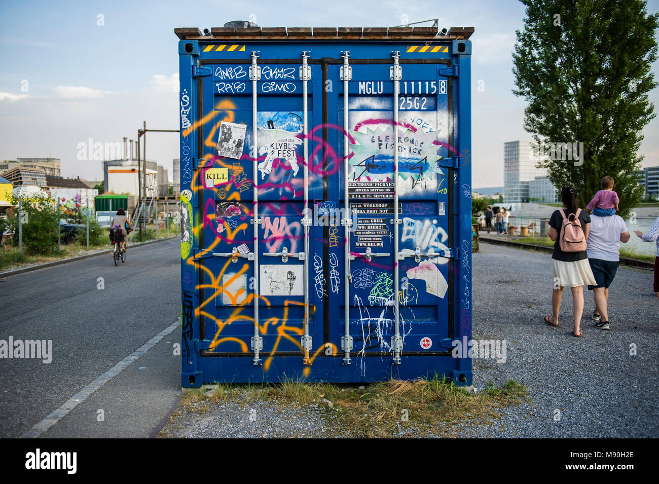 BASEL, SWITZERLAND - JUNE 01, 2017: Impressive art graffiti on the ...