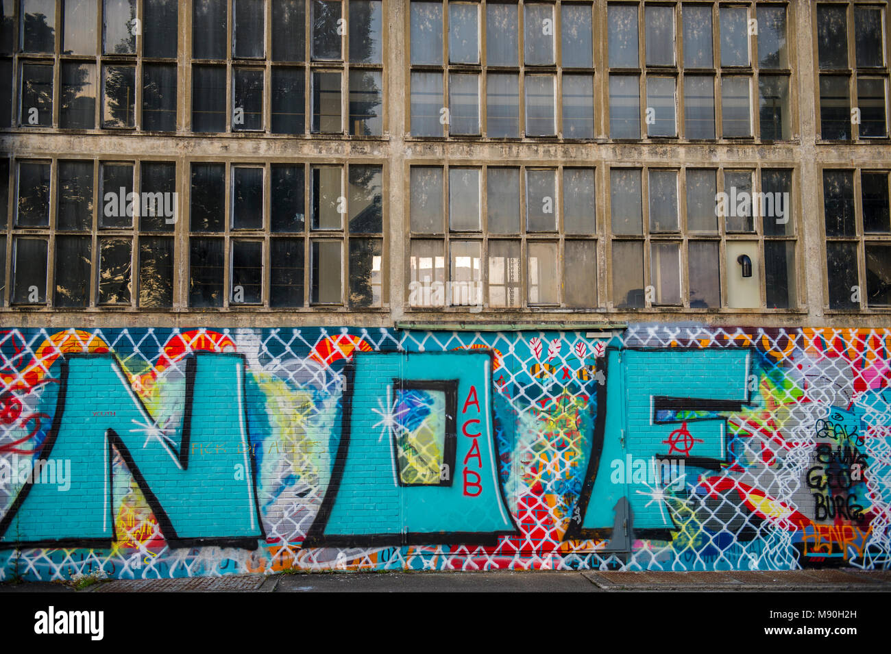 BASEL, SWITZERLAND - JUNE 01, 2017: Impressive art graffiti on the ...