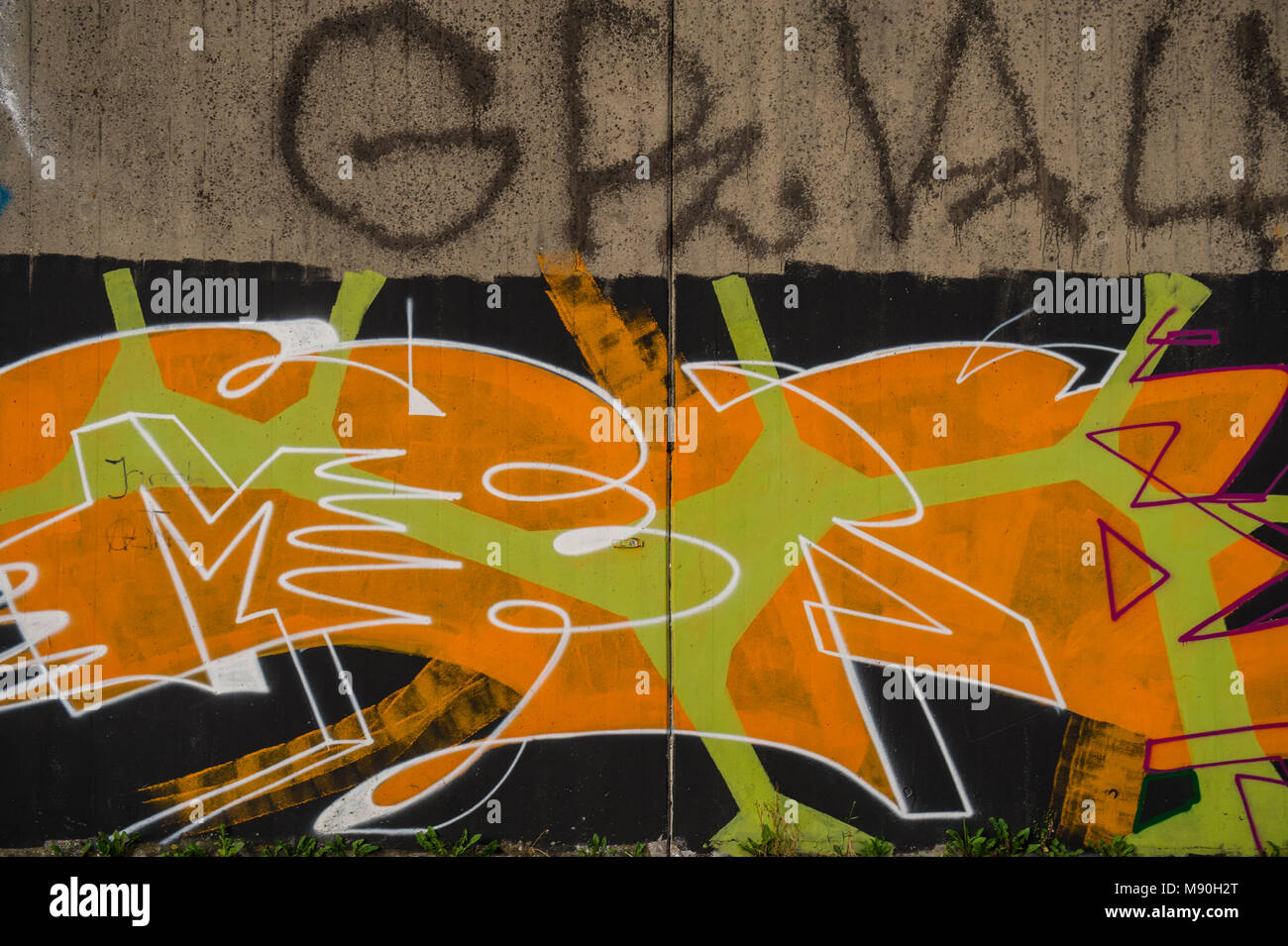 BASEL, SWITZERLAND - JUNE 01, 2017: Impressive art graffiti on the ...