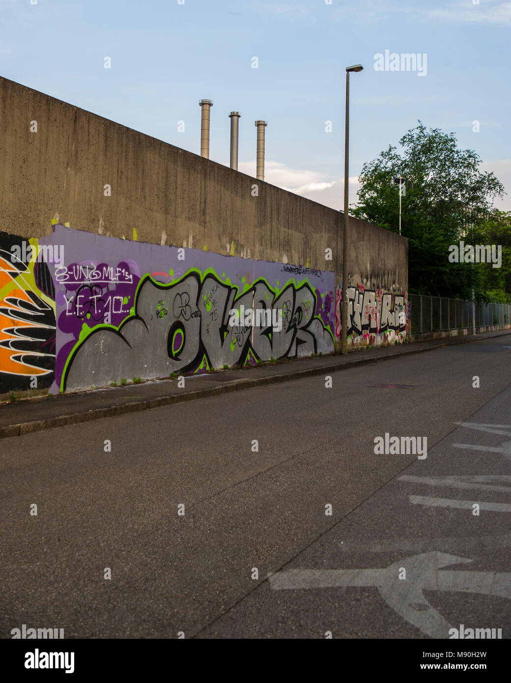 BASEL, SWITZERLAND - JUNE 08, 2017: Impressive art graffiti on the ...