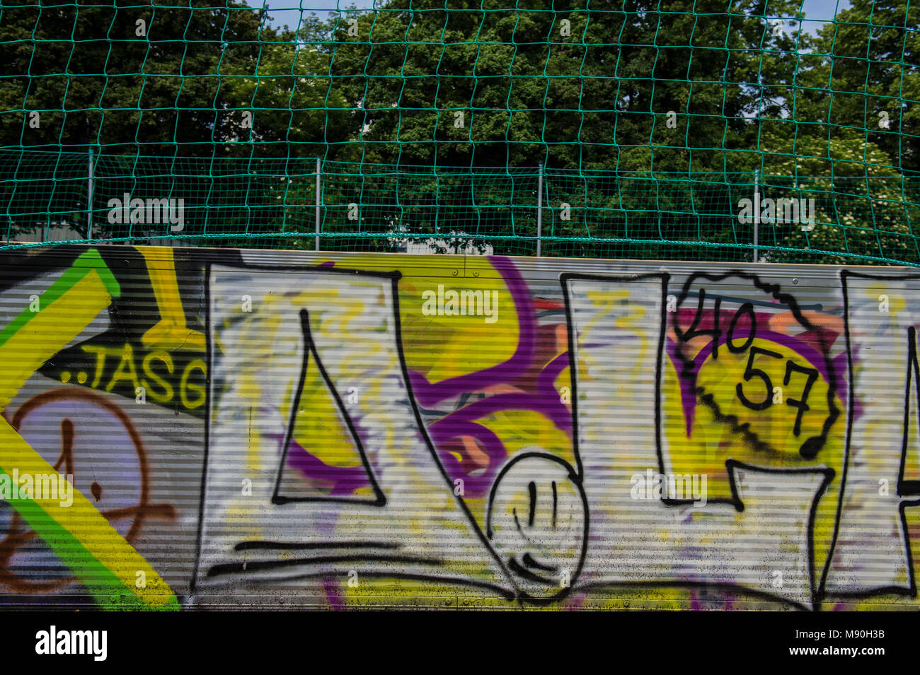 BASEL, SWITZERLAND - JUNE 08, 2017: Impressive art graffiti on the ...