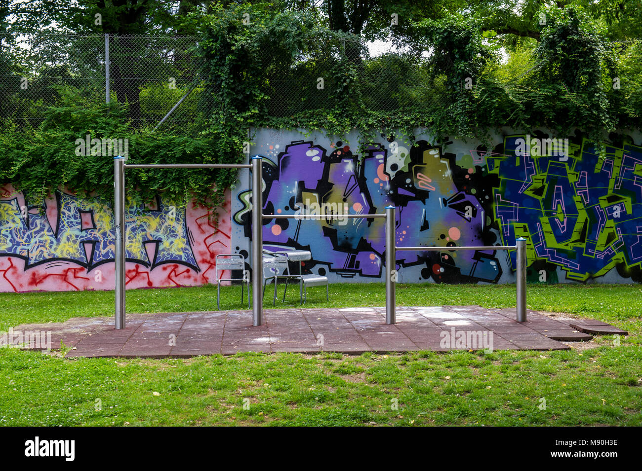 BASEL, SWITZERLAND - JUNE 03, 2017: Impressive art graffiti on the ...