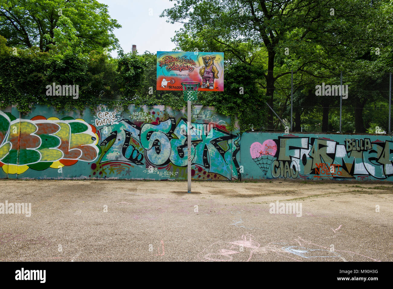 BASEL, SWITZERLAND - JUNE 08, 2017: Impressive art graffiti on the ...