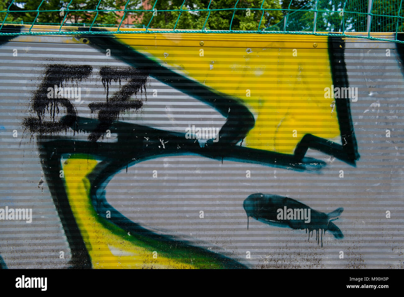 BASEL, SWITZERLAND - JUNE 08, 2017: Impressive art graffiti on the ...