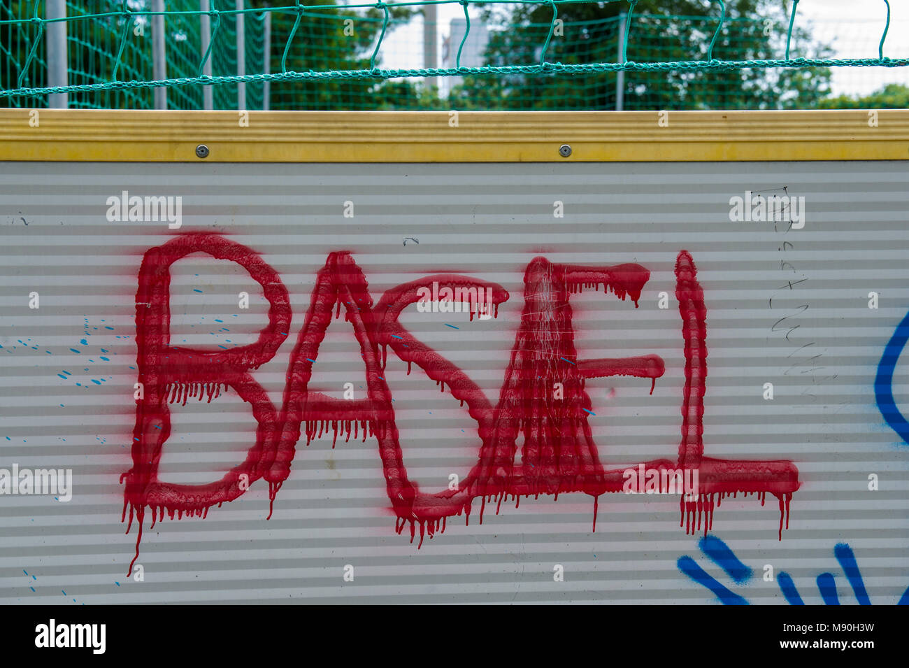 BASEL, SWITZERLAND - JUNE 08, 2017: Impressive art graffiti on the ...