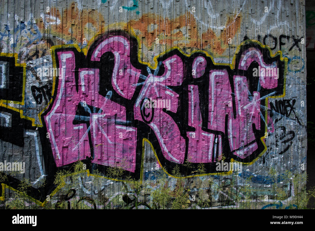 BASEL, SWITZERLAND - JUNE 03, 2017: Impressive art graffiti on the ...