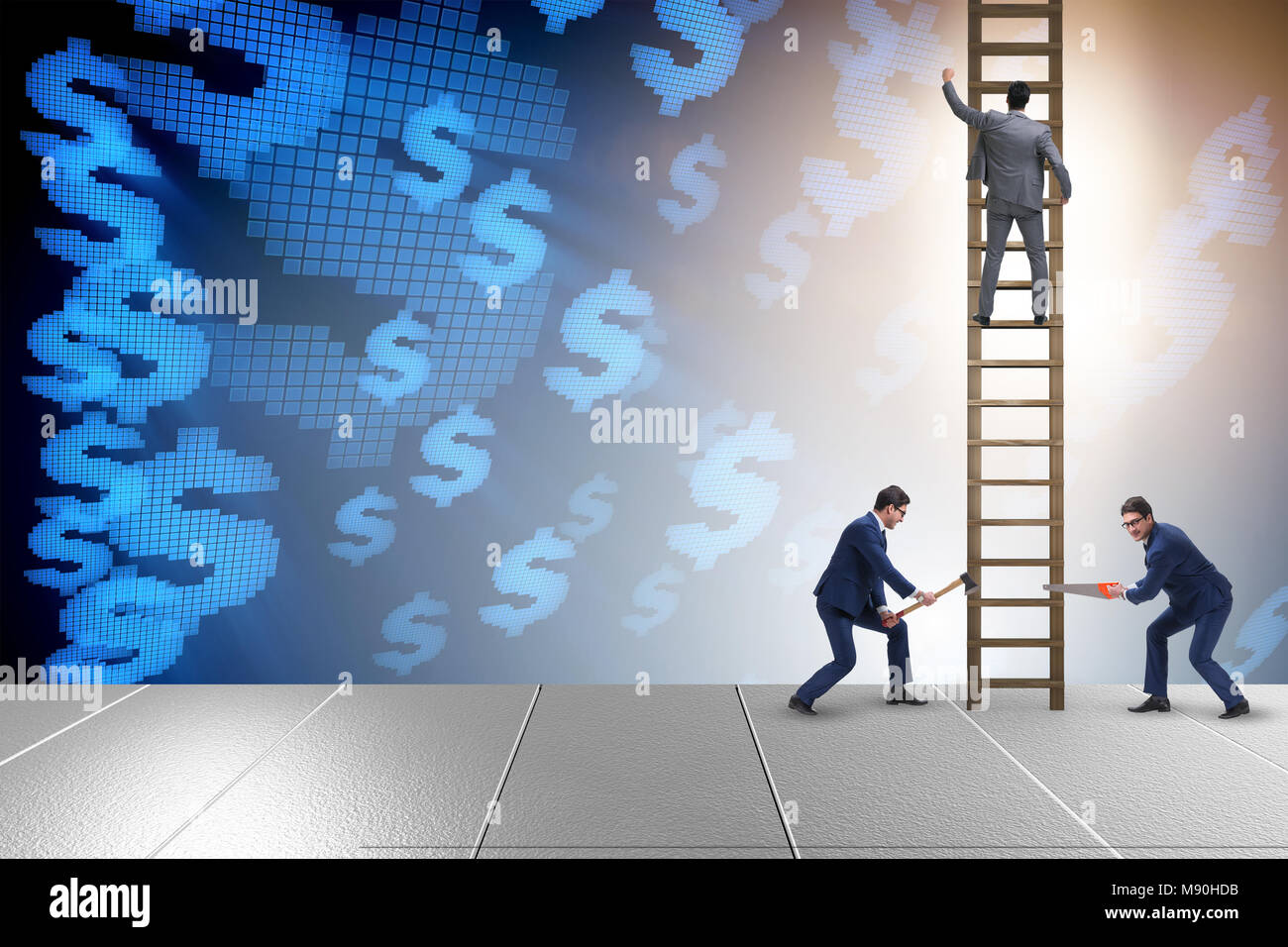 Business unethical competition concept with businessmen Stock Photo - Alamy