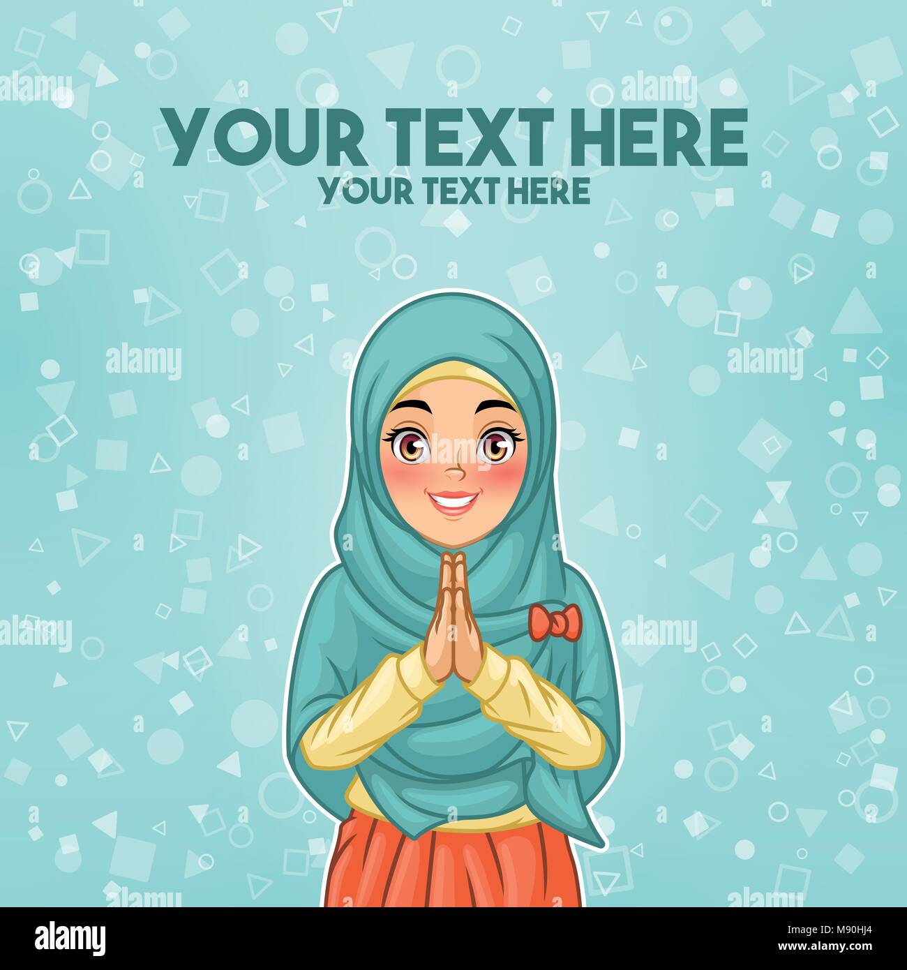 Young muslim woman wearing hijab veil smiling greeting with welcoming ...