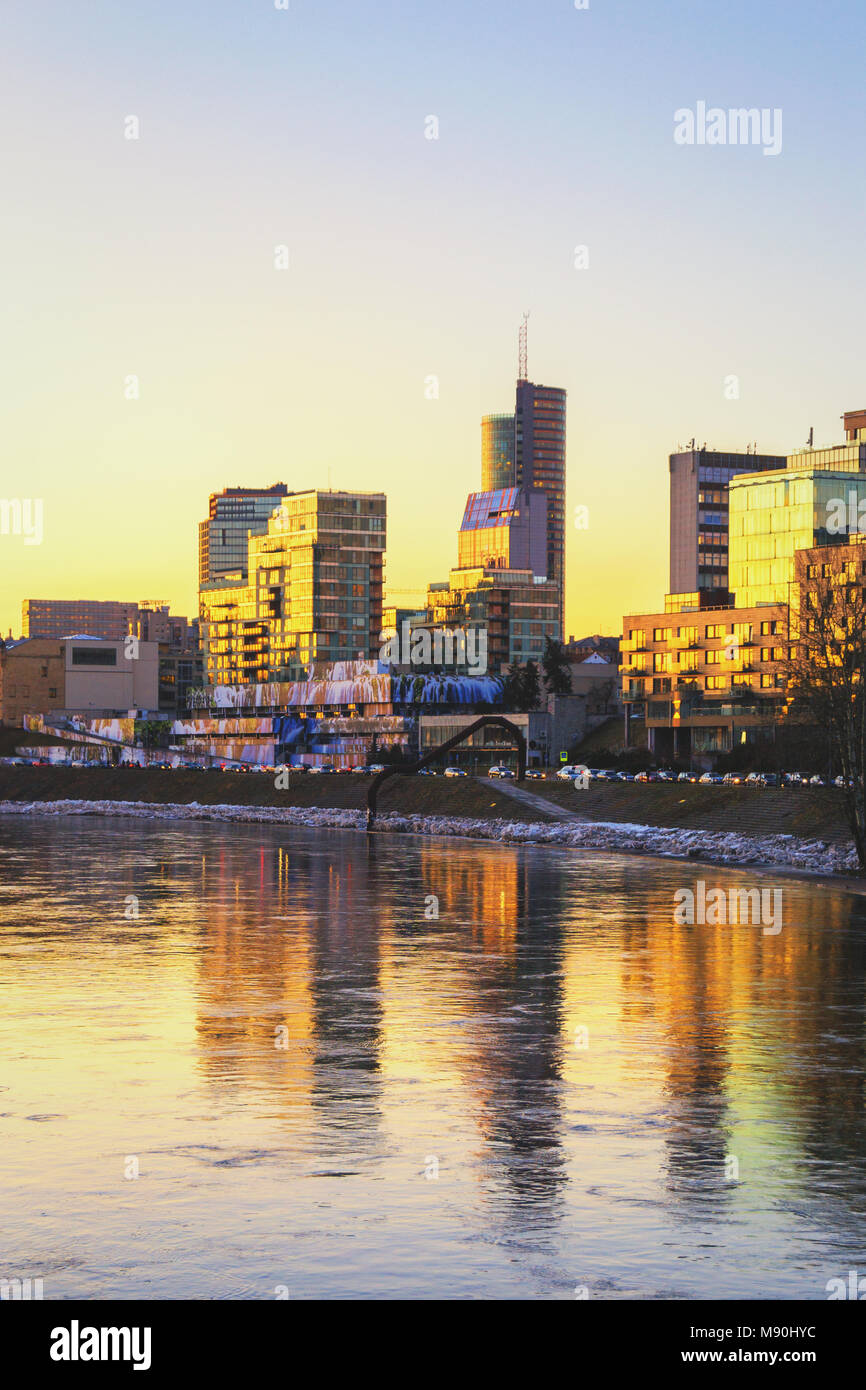 River Bank Vilnius - LIthuania Stock Photo - Alamy