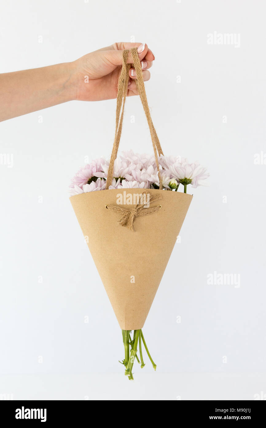 Bouquet of flowers wrapped hi-res stock photography and images - Alamy