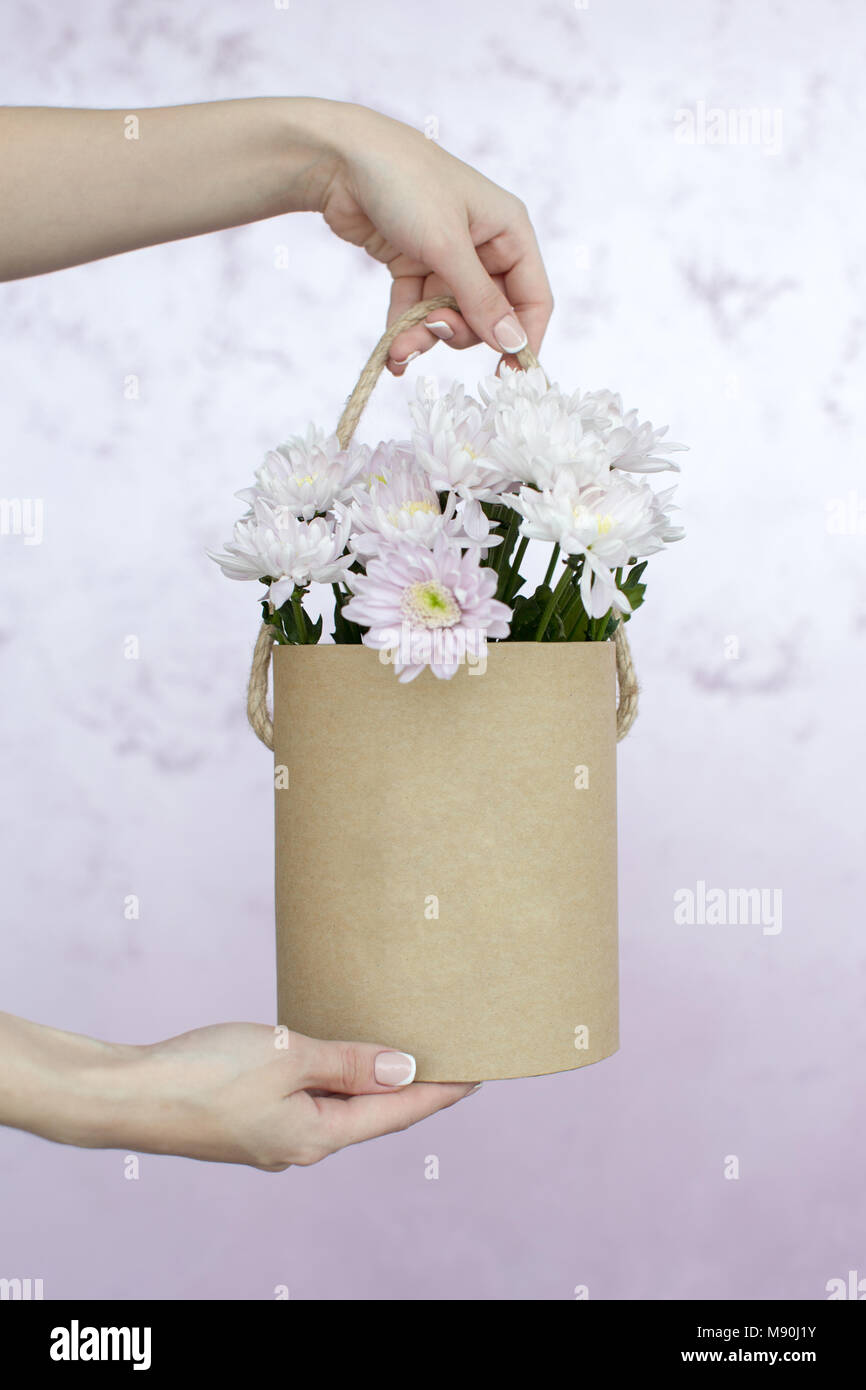 Bouquet flowers wrapped in hi-res stock photography and images - Alamy