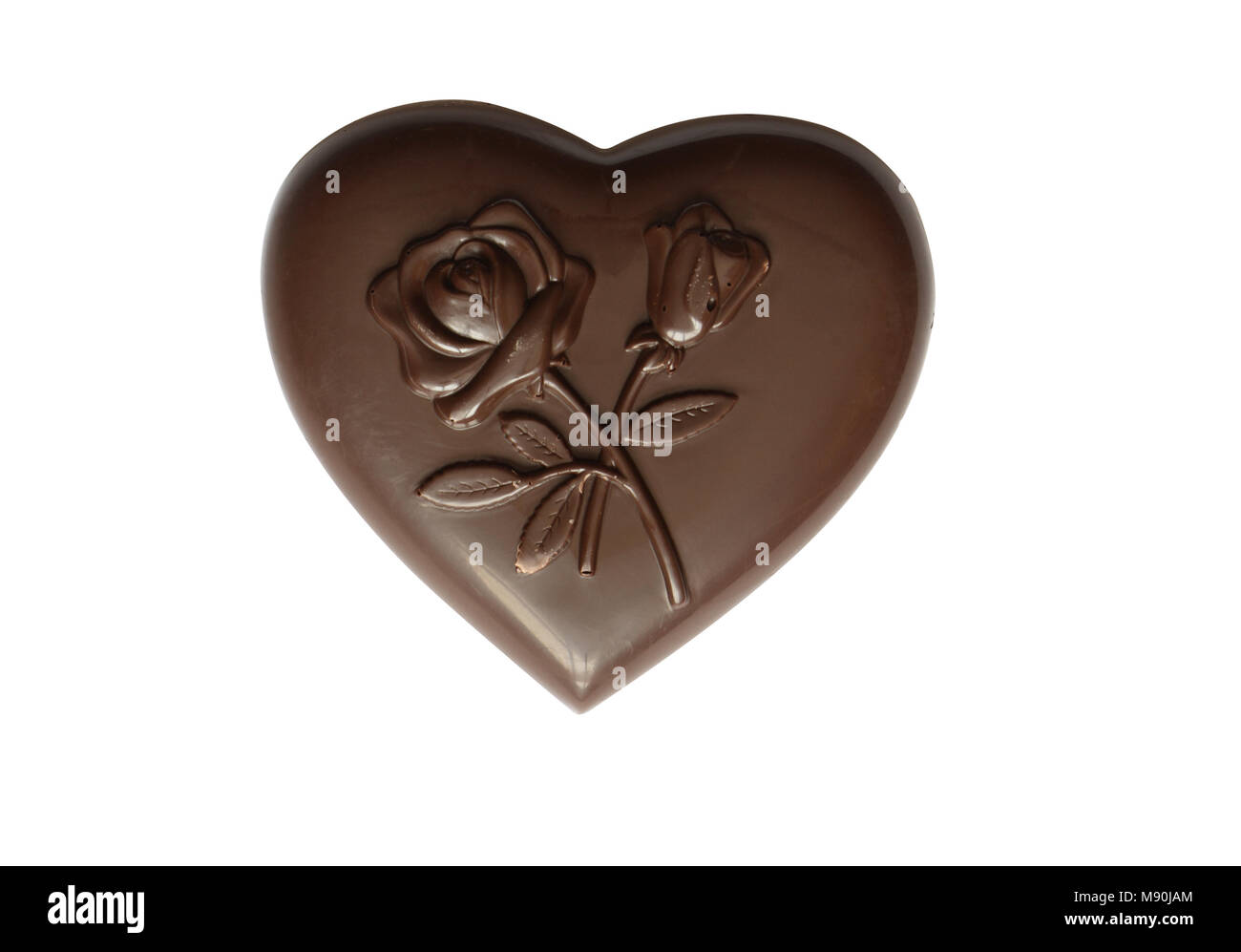 Nice chocolate heart isolated on white background with clipping path ...