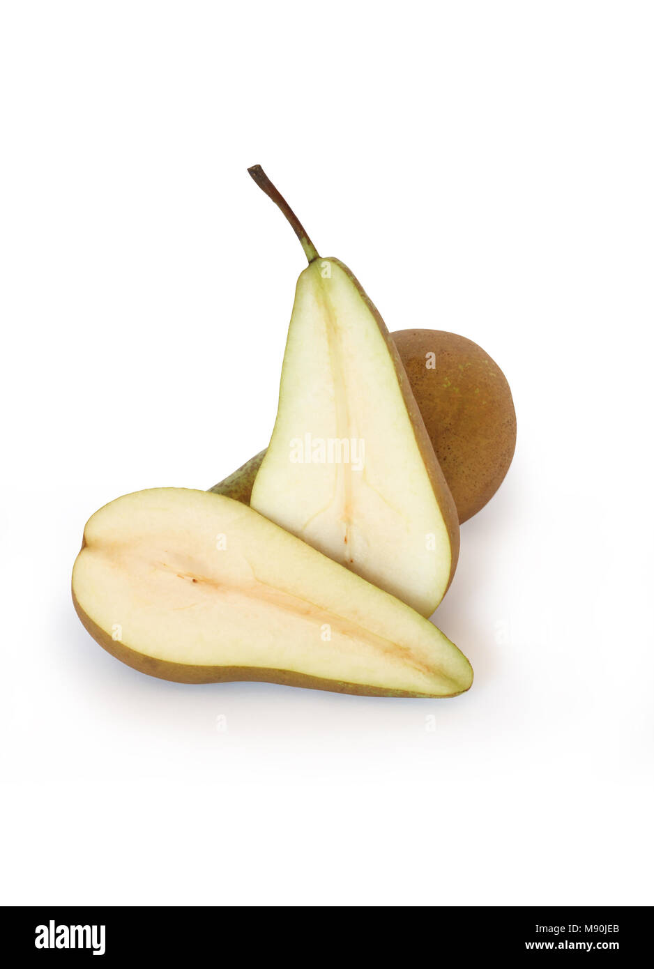 Sliced pear isolated on white background with clipping path Stock Photo ...