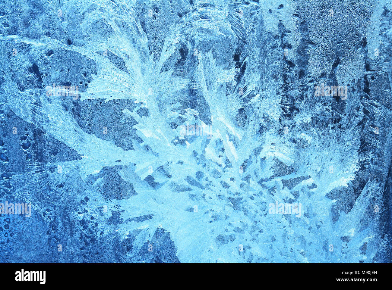 Blue frozen window pattern with nice abstract ice textured Stock Photo ...
