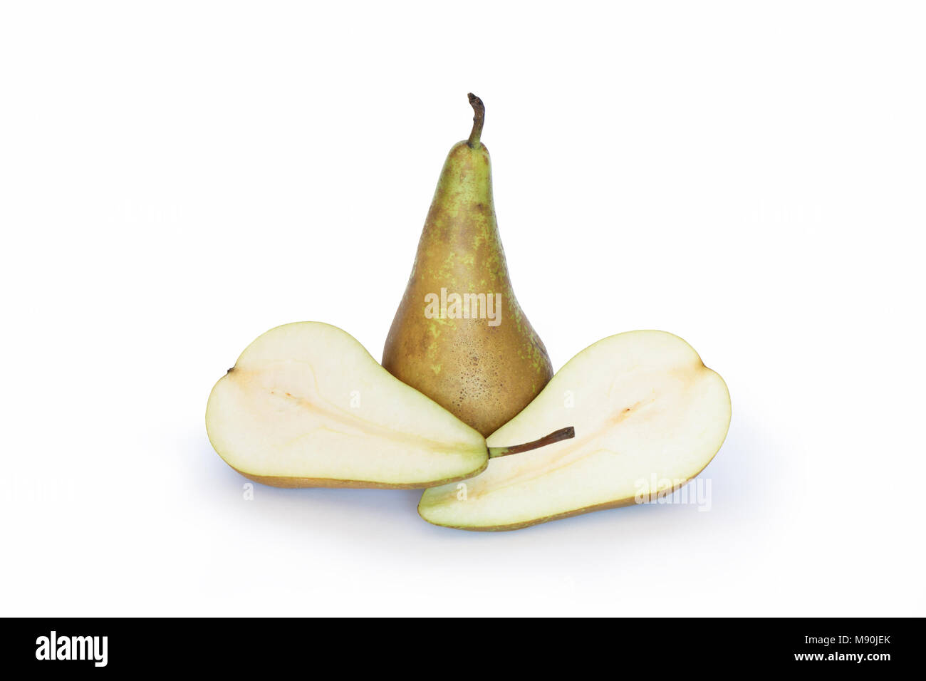 Sliced pear isolated on white background with clipping path Stock Photo ...