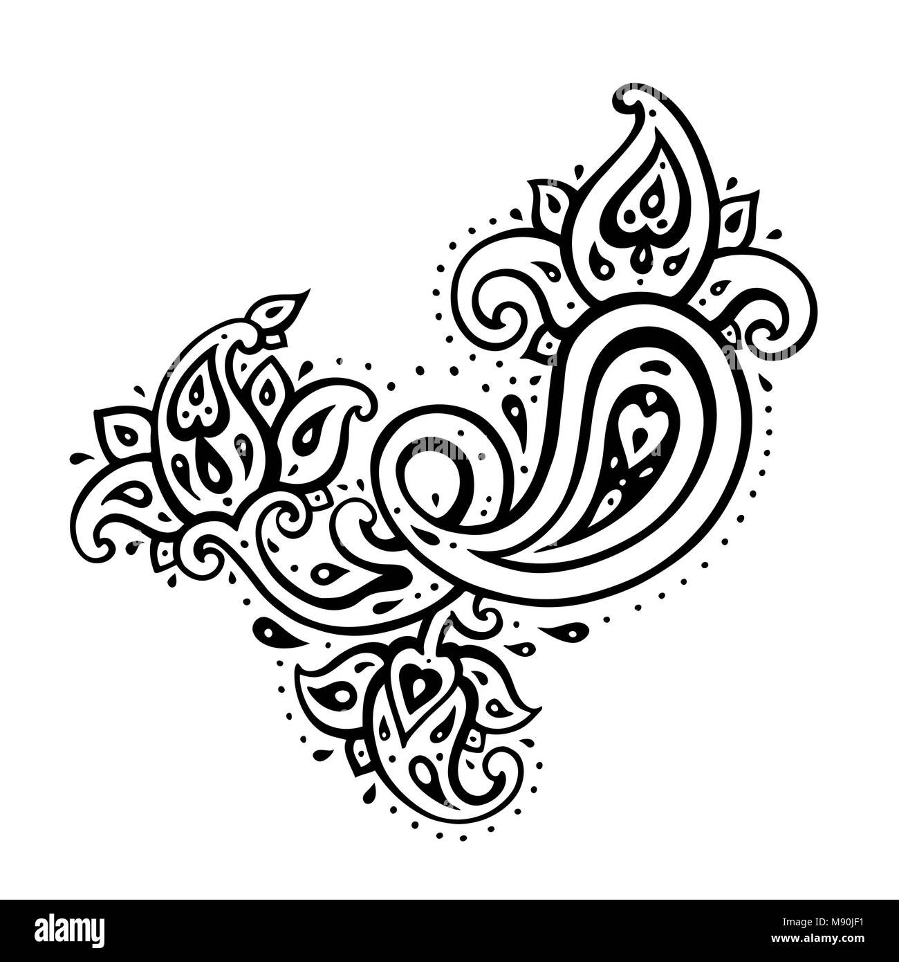 Paisley. Hand Drawn Boho ornament. Vector illustration Stock Vector ...