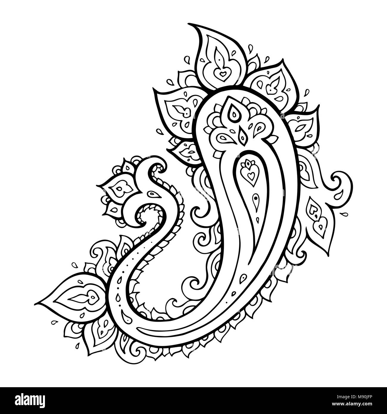 Paisley. Hand Drawn Boho ornament. Vector illustration Stock Vector ...
