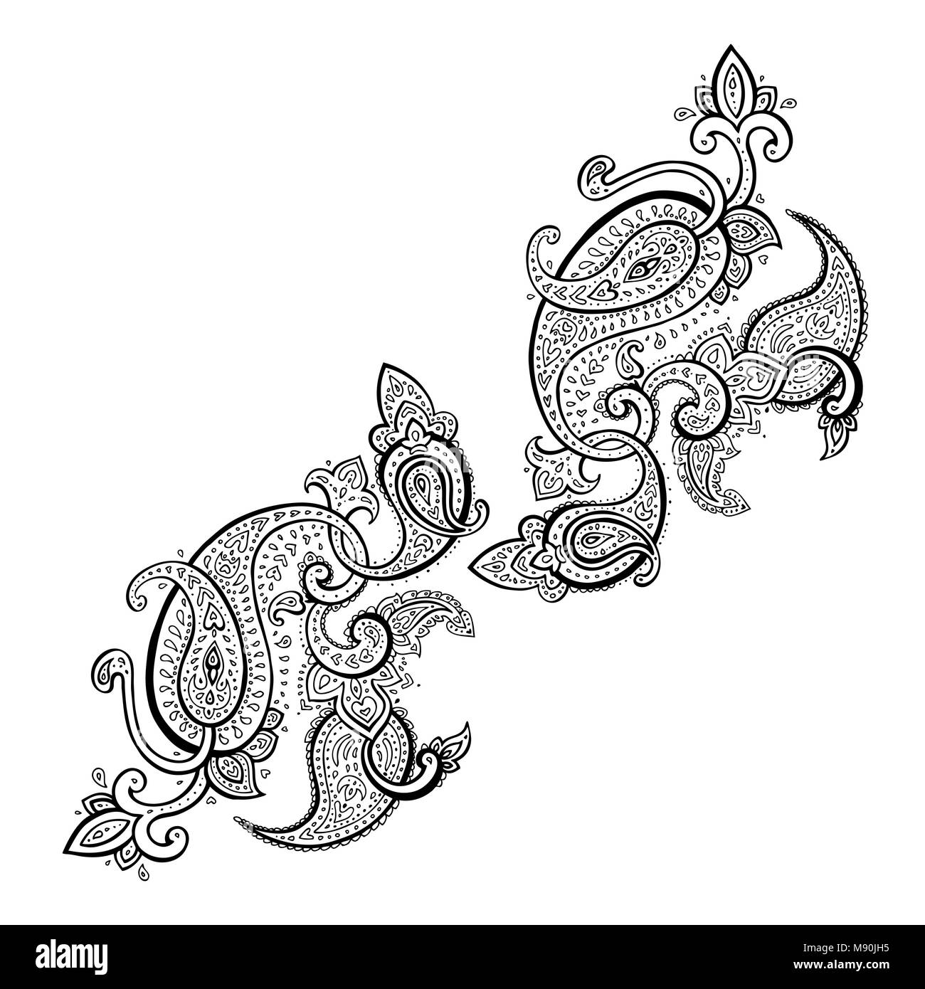 Paisley. Hand Drawn Boho ornament. Vector illustration Stock Vector ...