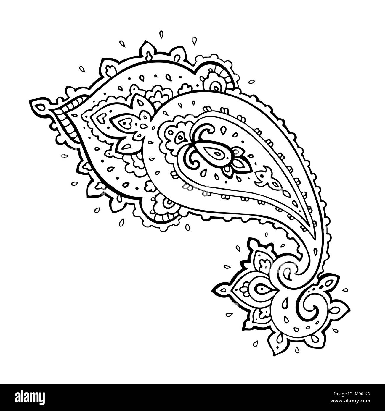 Paisley. Hand Drawn Boho ornament. Vector illustration Stock Vector ...