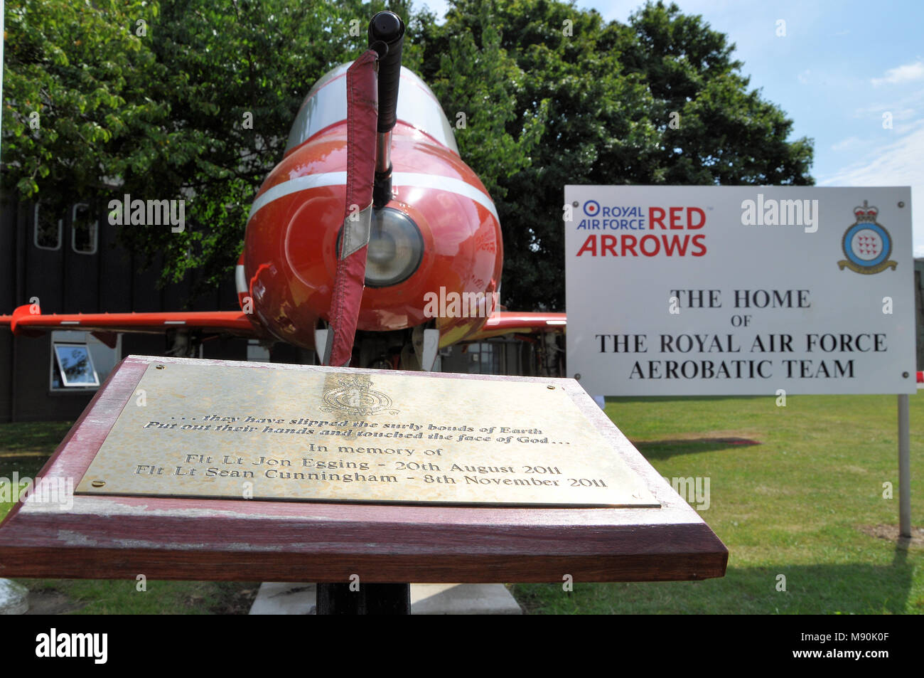 Memorial to pilots killed with the Royal Air Force Red Arrows at RAF ...