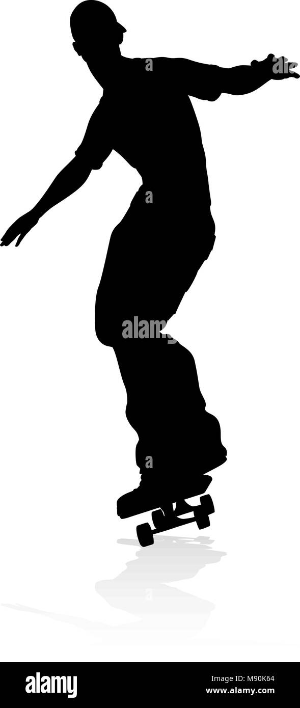 Skater Skateboarder Silhouette Stock Vector Image & Art - Alamy