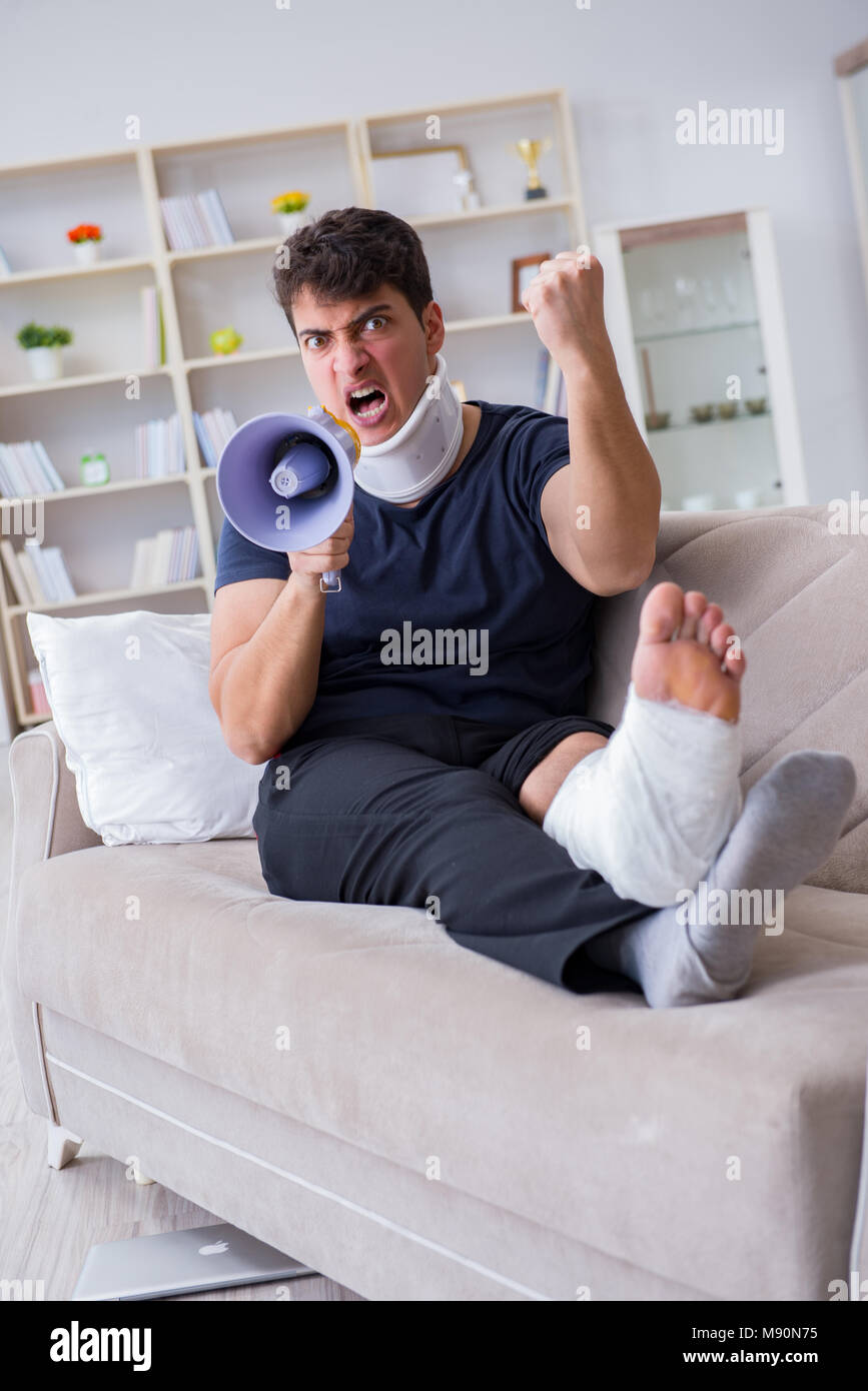 Man injured in car crash recovering at home from whiplash injury and ...
