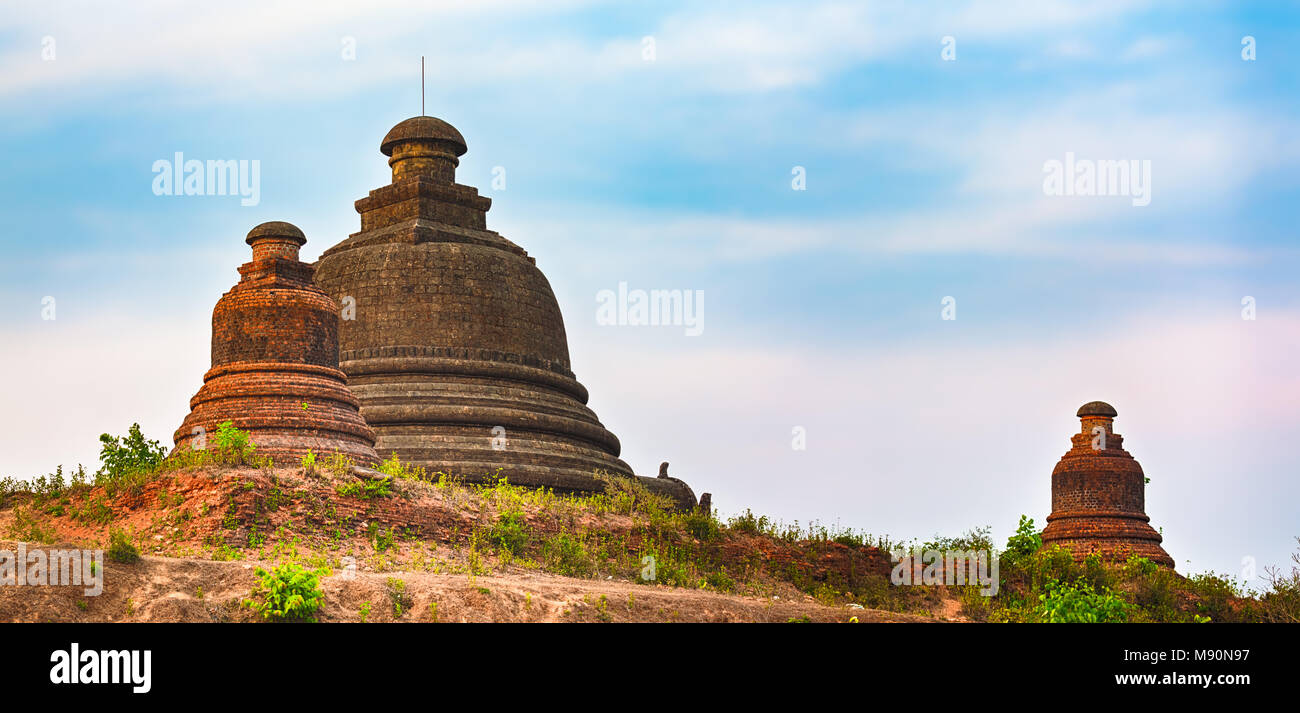 Stupa in Buddhist temple, Mrauk U. Myanmar. Panorama Stock Photo - Alamy
