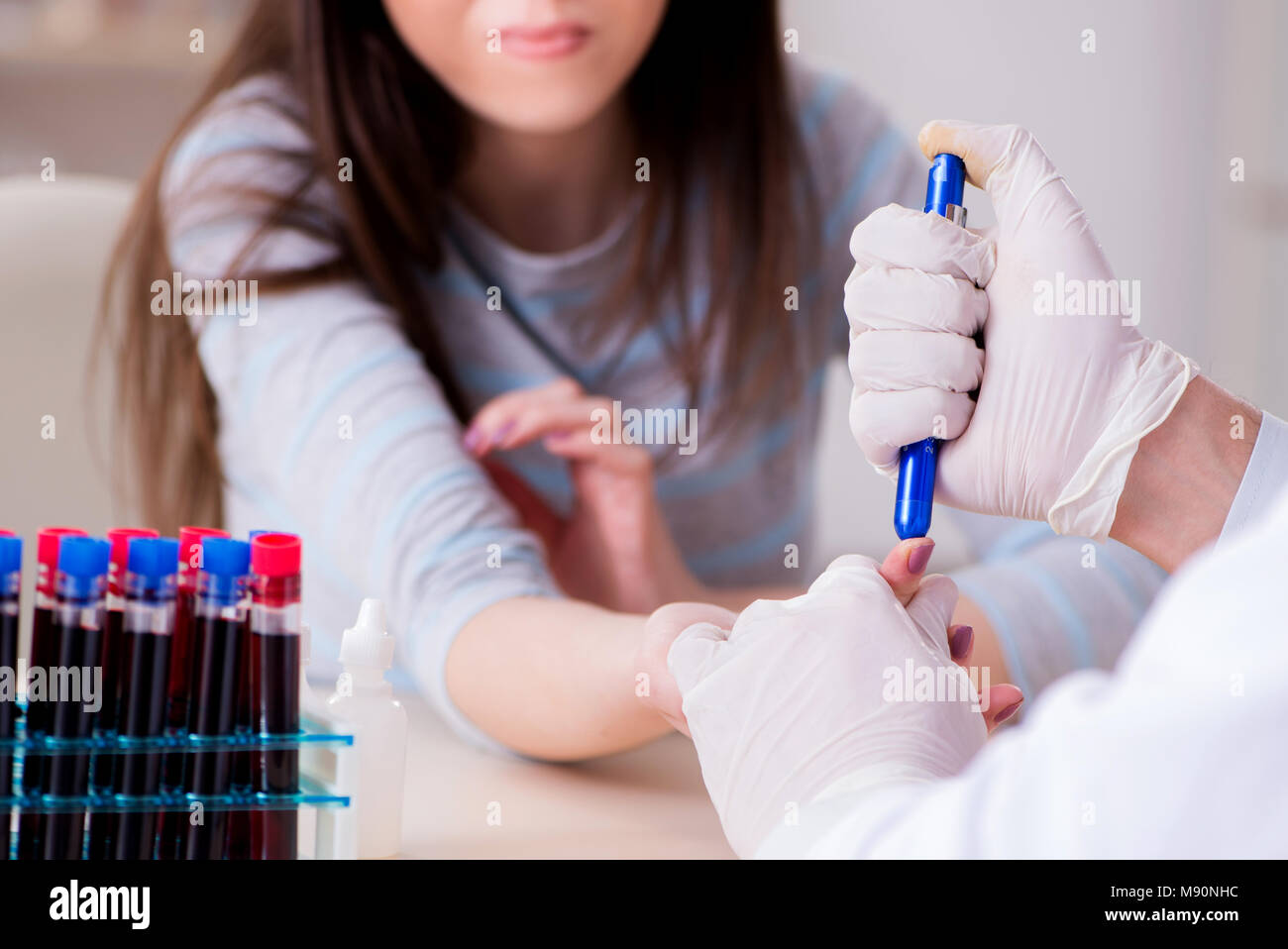 Patient during blood test sampling procedure taken for analysis Stock ...