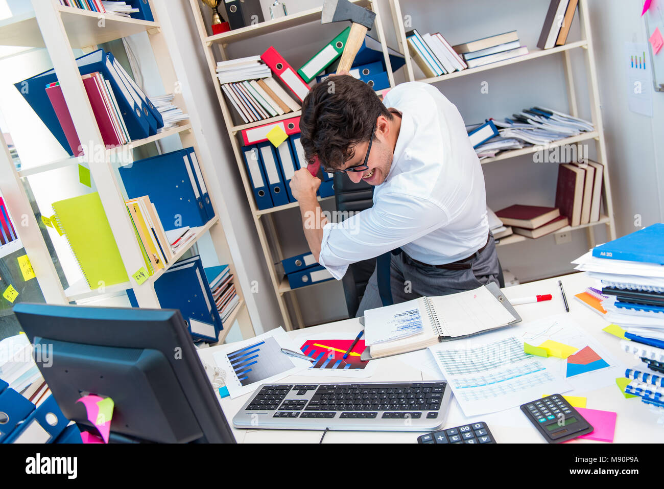 Busy frustrated businessman angry in the office Stock Photo - Alamy
