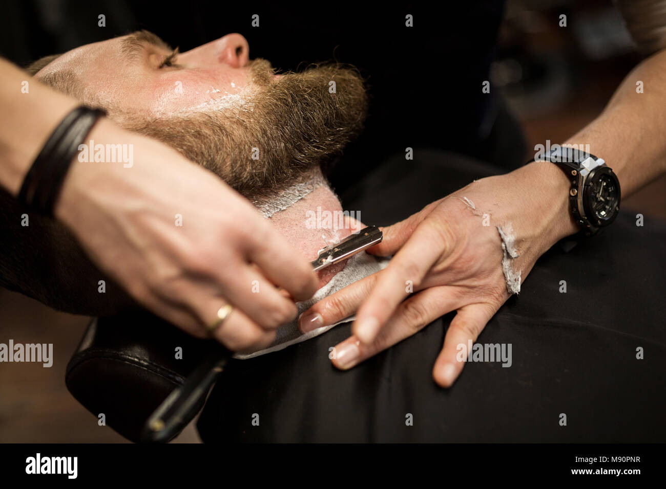 Shaved head man profile hi-res stock photography and images - Alamy