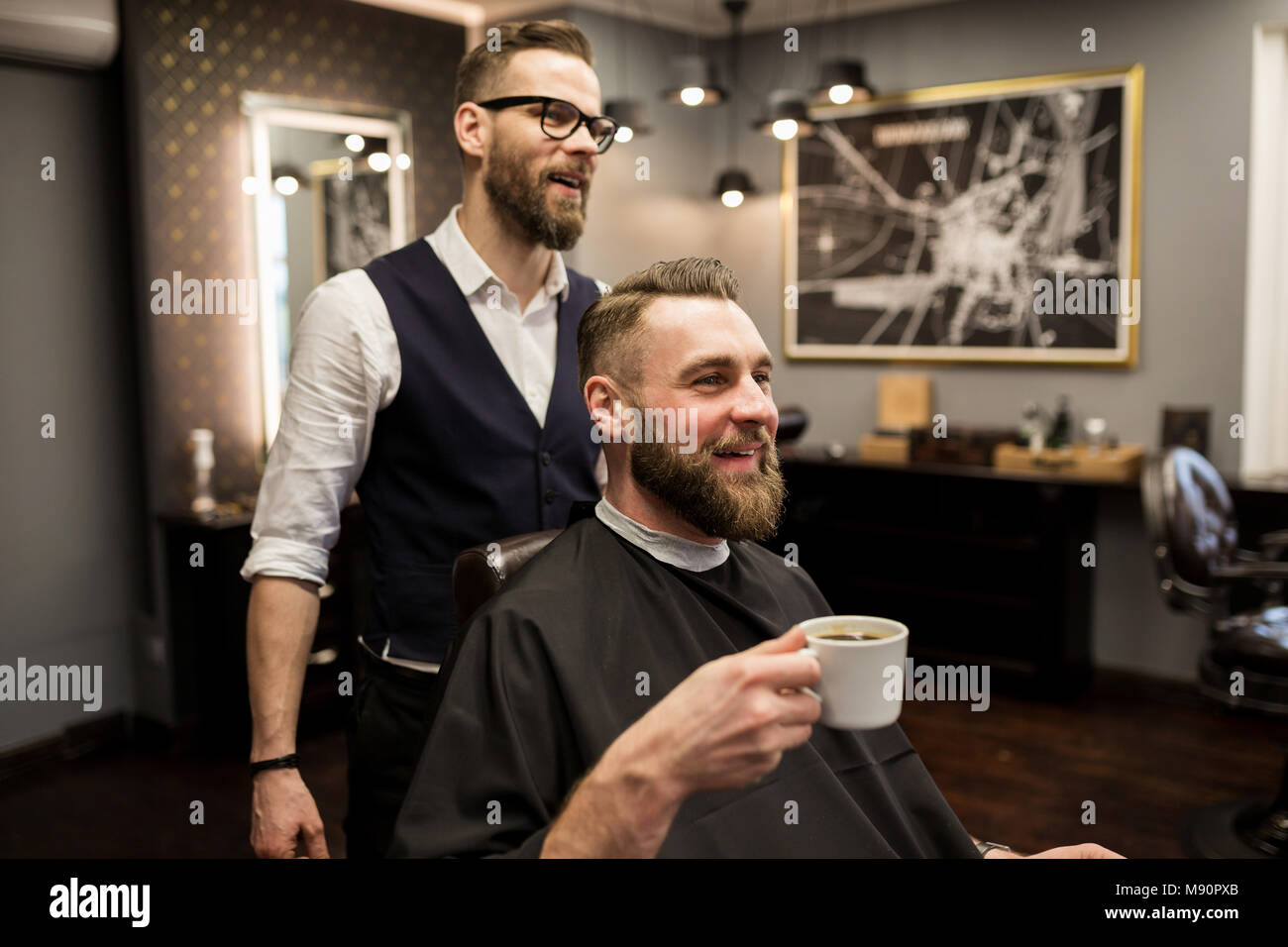 Barber and coffee shop hi-res stock photography and images - Alamy