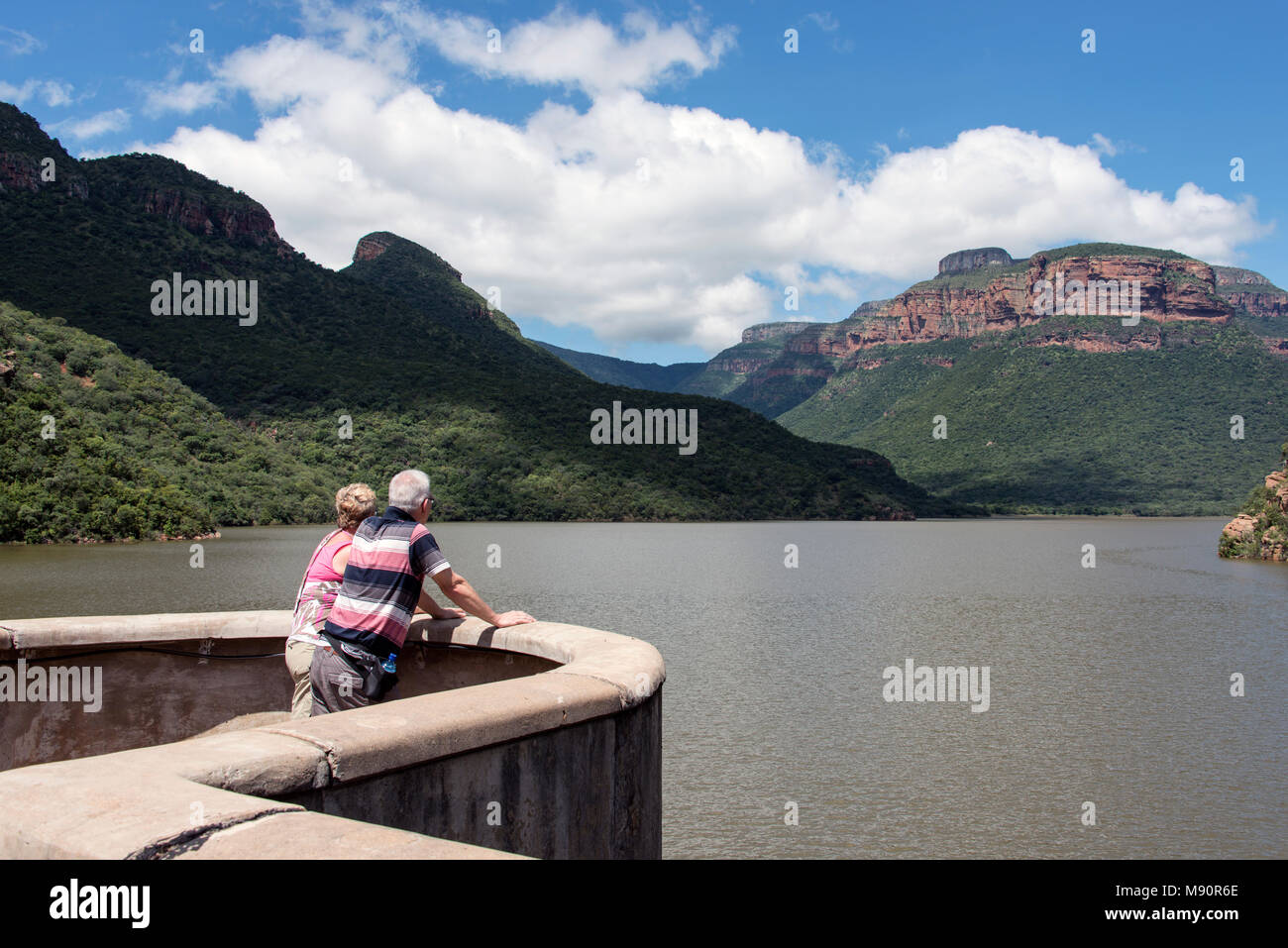 HOEDSPRUIT,SOUTH AFRICA,11-03-2014, Couple at the swadini dam and lake ...