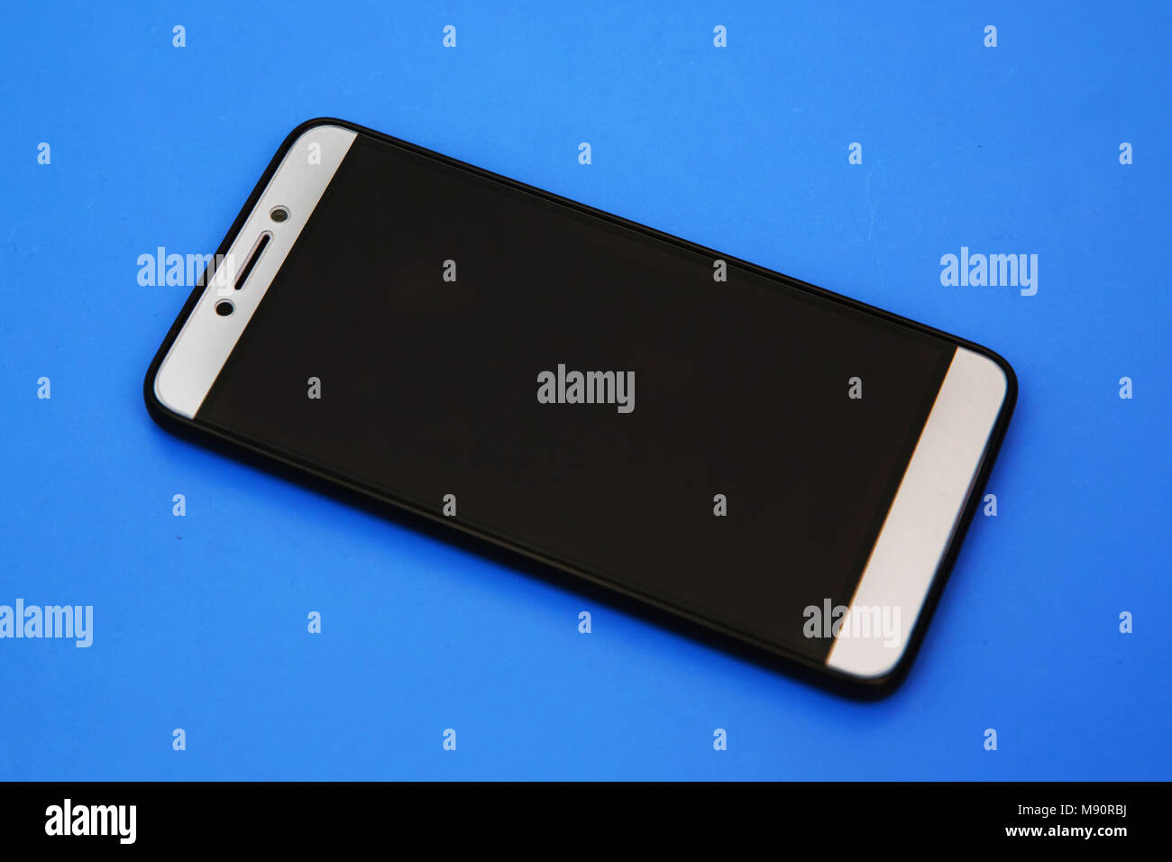 Black mobile smart phone mock up. This smartphone mock-up isolated on ...