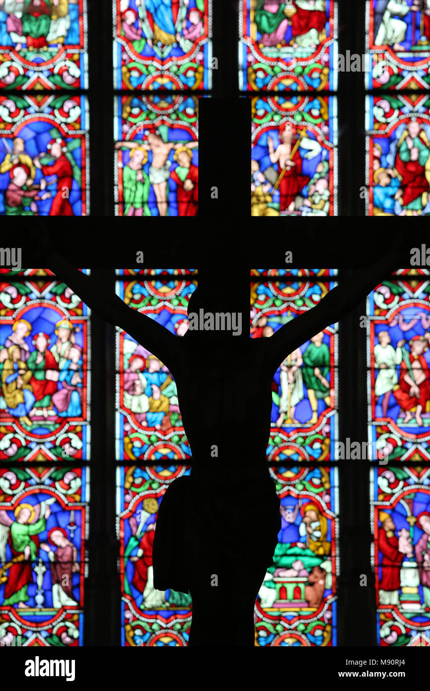 Stained Glass Church Cross