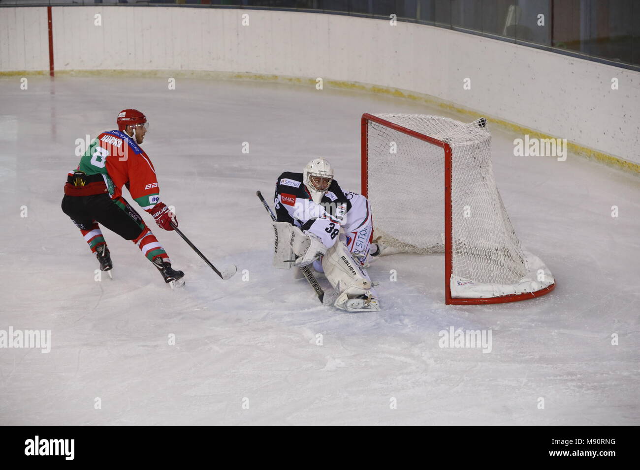 Ice Hockey match. Hockey team. Goal Stock Photo - Alamy