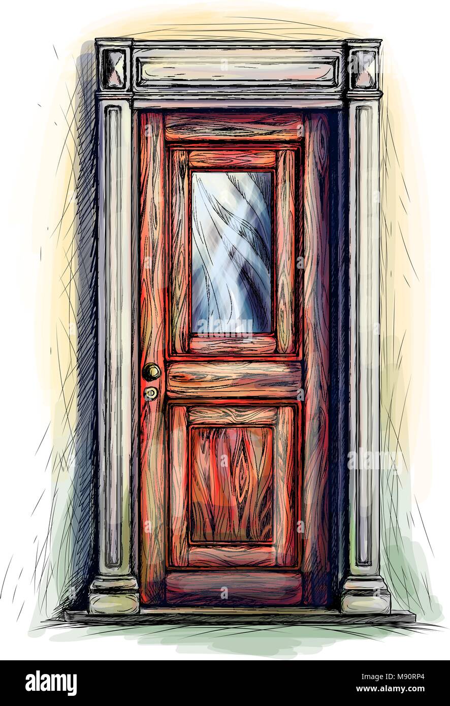 Front door historic house Stock Vector Images - Alamy