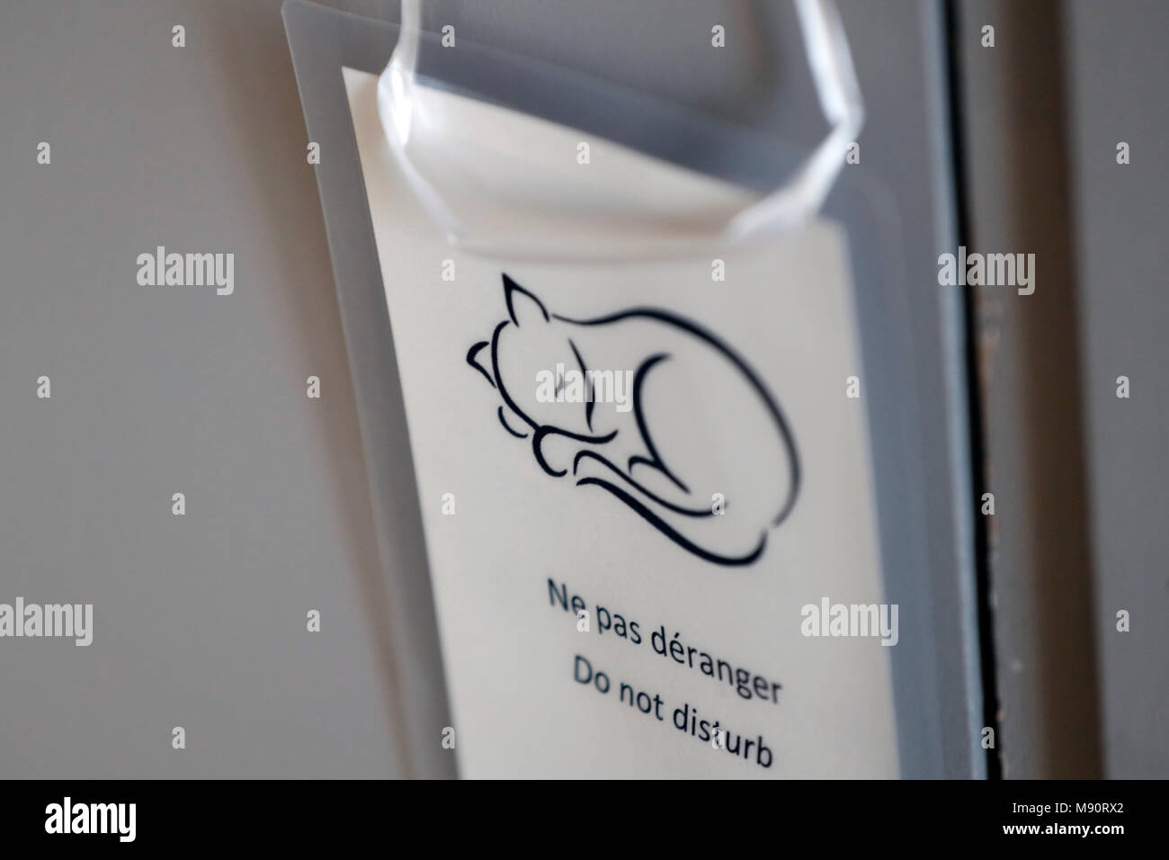 Hotel room. Do not disturb sign Stock Photo - Alamy