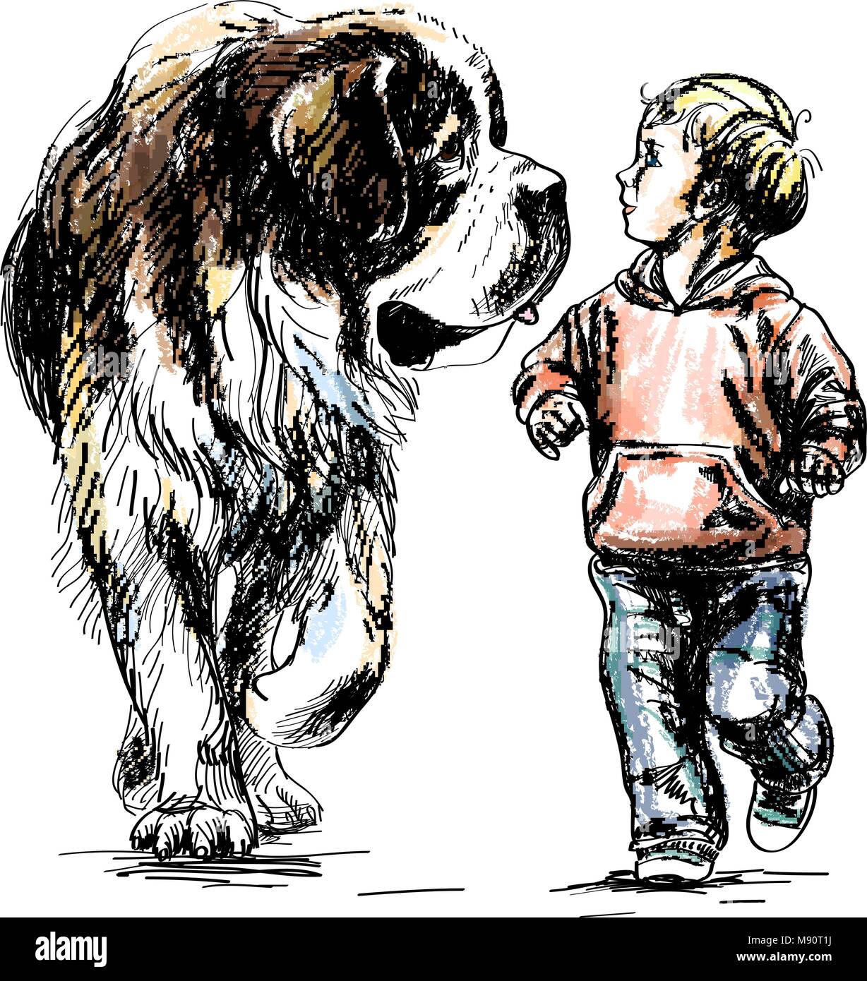 Boy drawing dog hi-res stock photography and images - Alamy