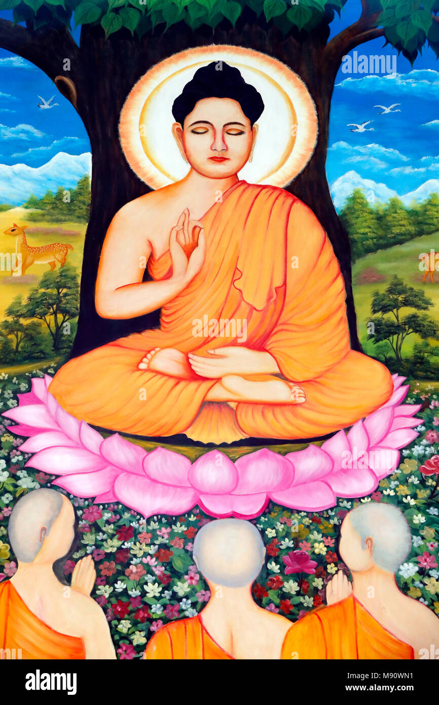 Buddha preaching hi-res stock photography and images - Alamy