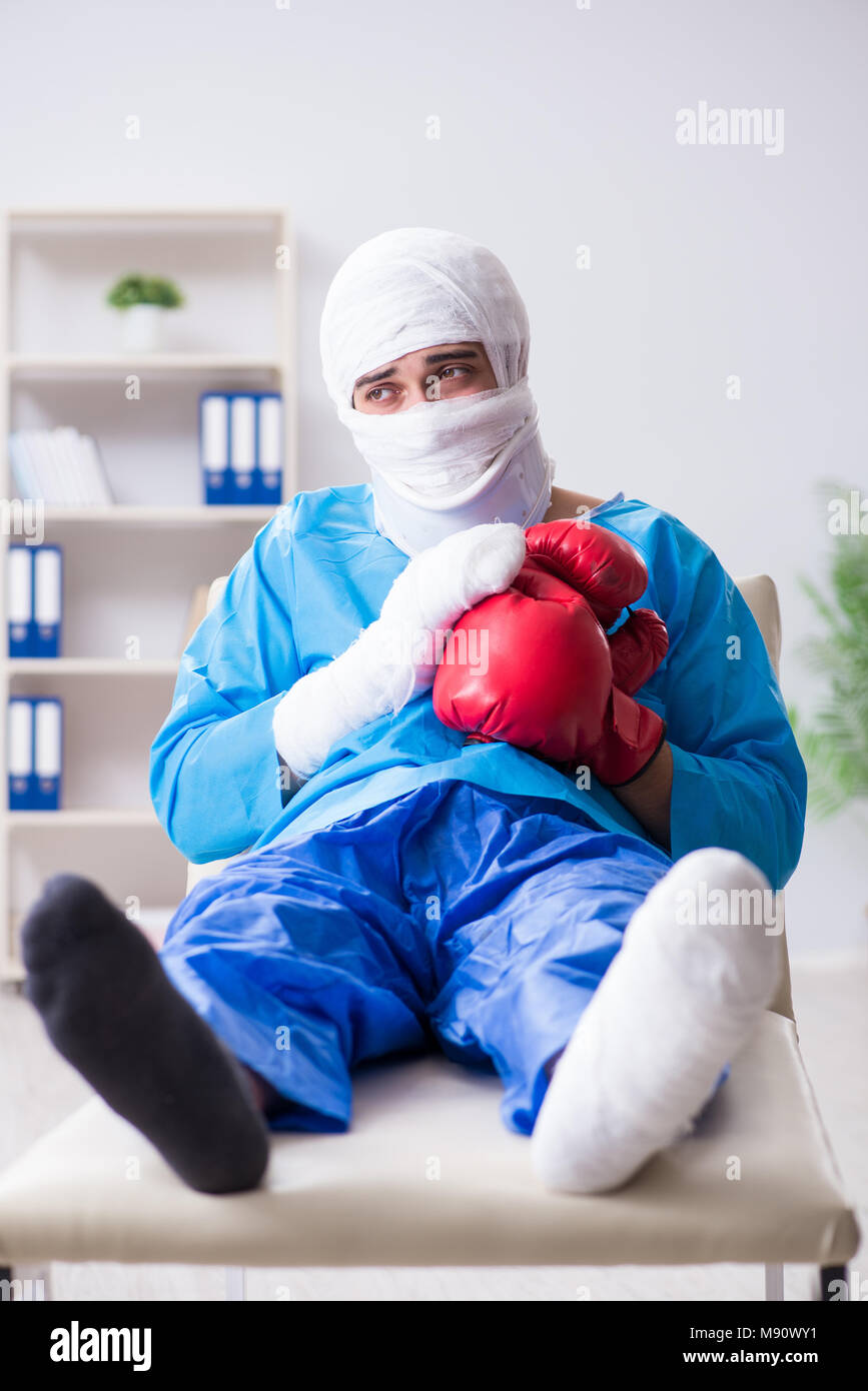 Injured boxer recovering in hospital Stock Photo - Alamy
