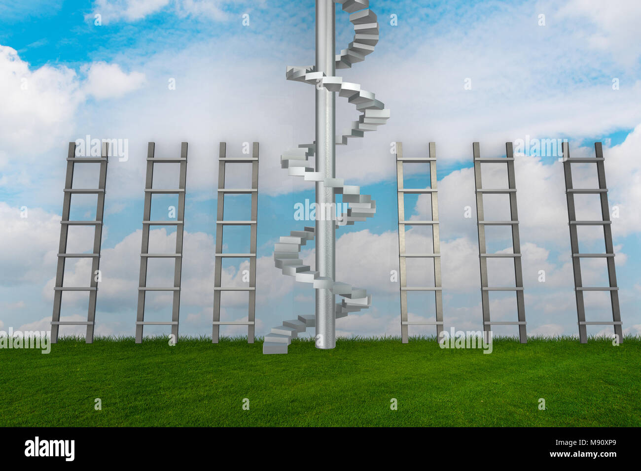 Different ladders in career progression concept Stock Photo - Alamy