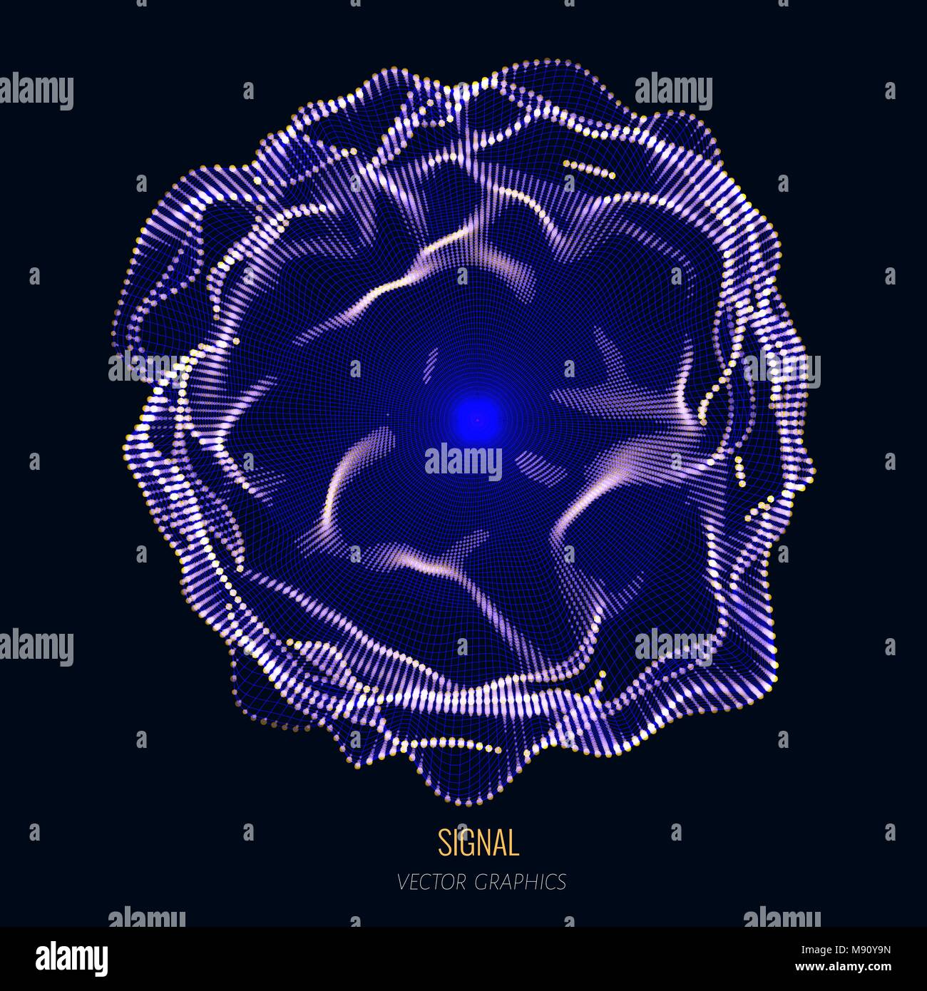 3d abstract vector object. Biological object, signal or data concept ...