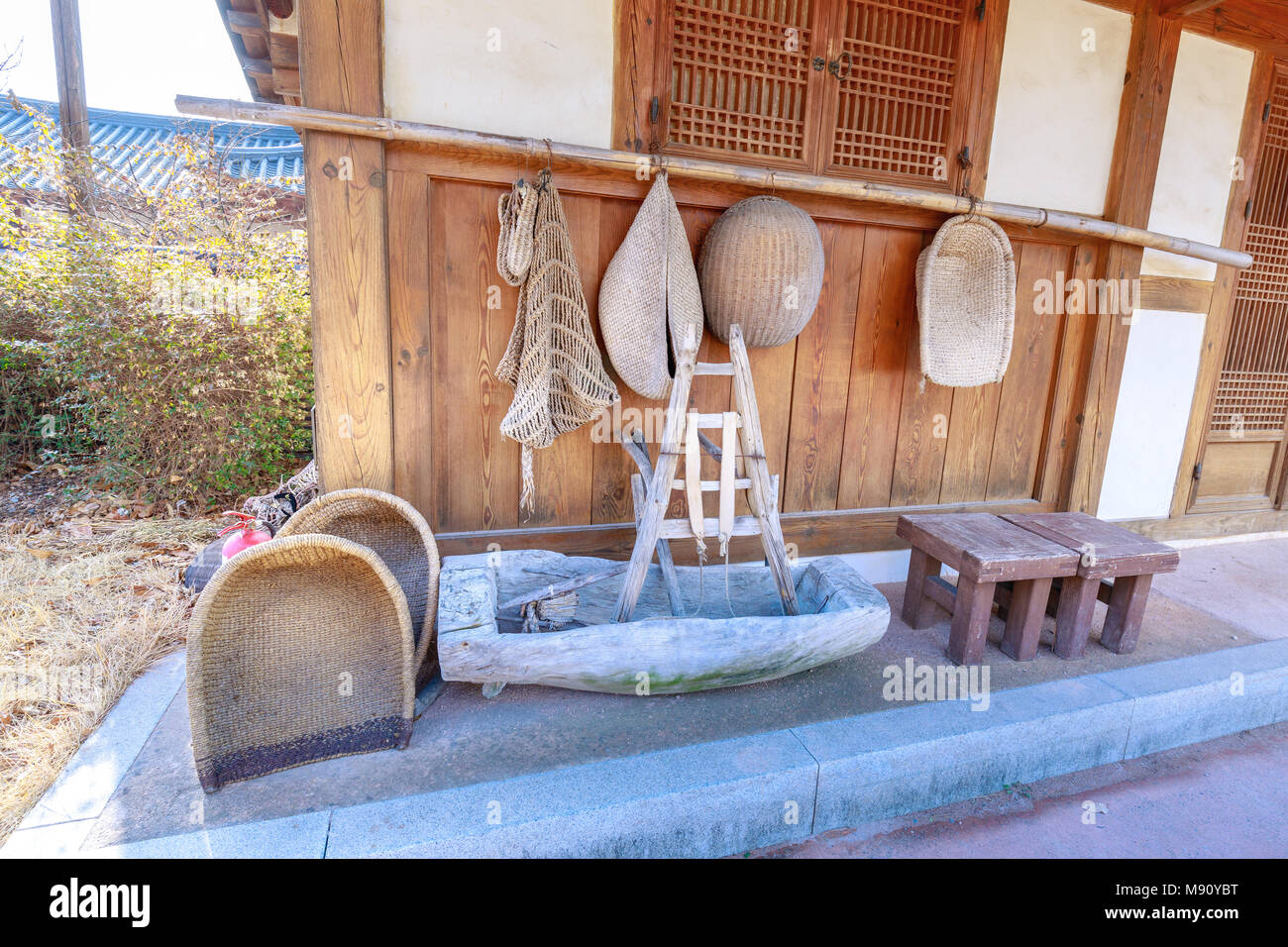 Traditional kitchen crafts Korean house at Gimhae hanok experience hall ...