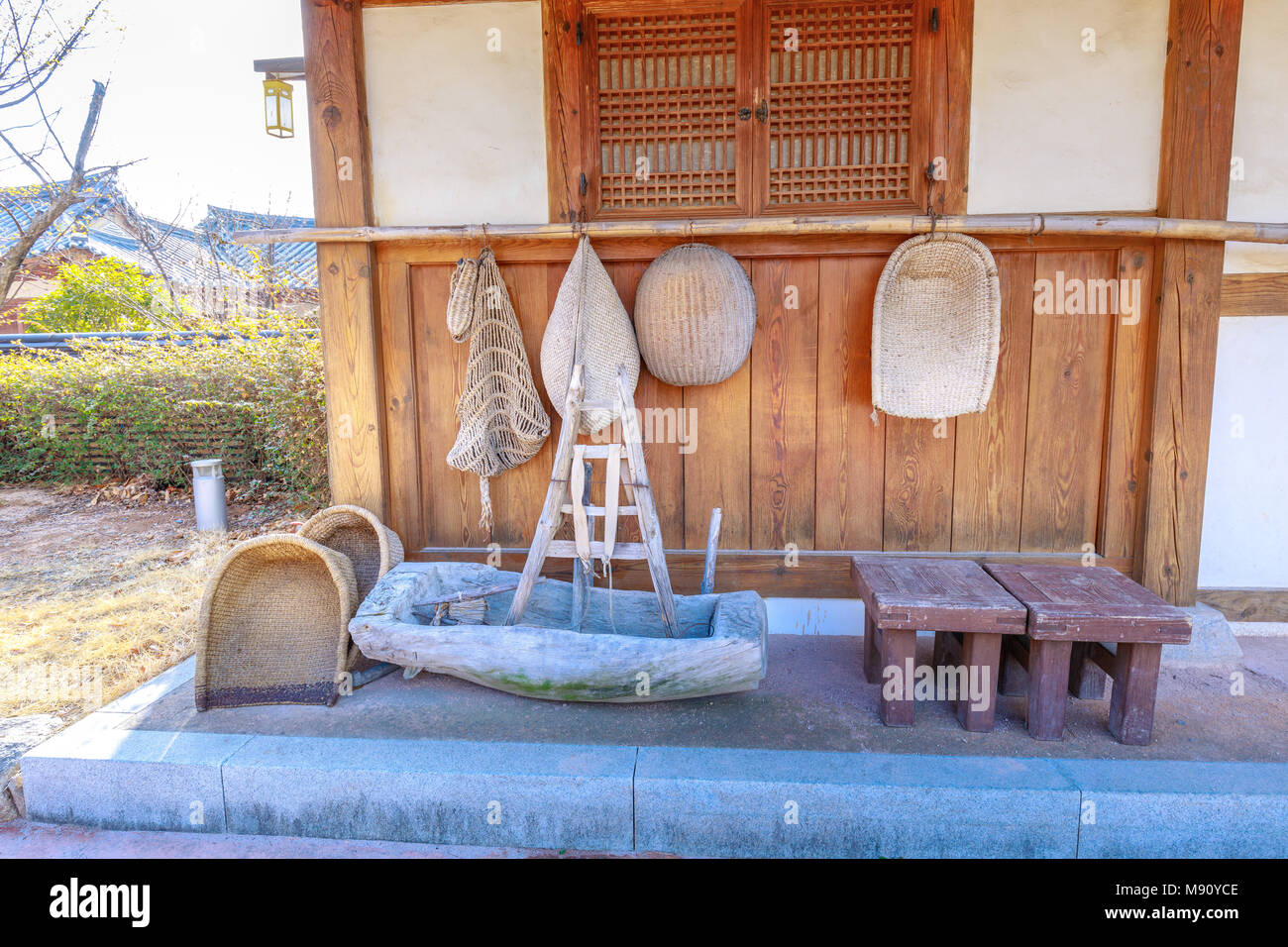 Traditional kitchen crafts Korean house at Gimhae hanok experience hall ...