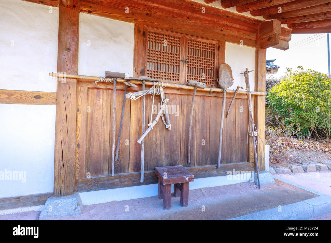 Traditional kitchen crafts Korean house at Gimhae hanok experience hall ...