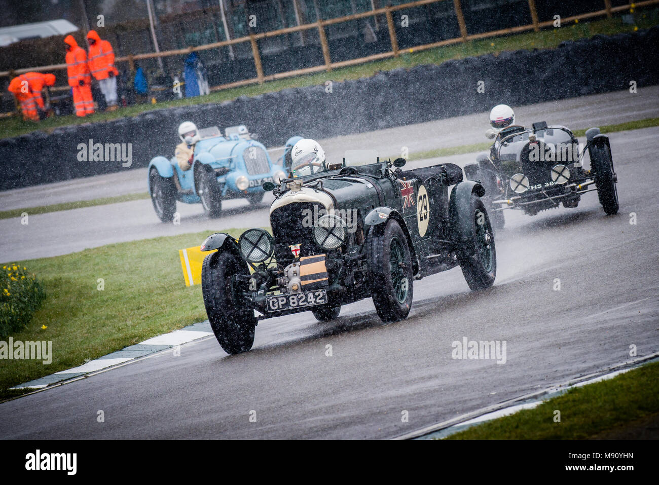 Martin Overington in the 4.5ltr Bentley Blower racing in the Caracciola ...
