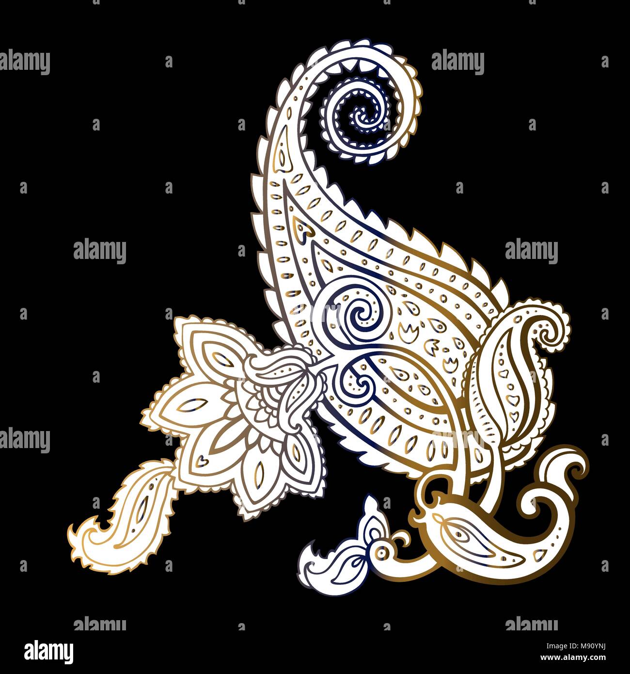 Paisley. Hand Drawn Boho ornament. Vector illustration Stock Vector ...