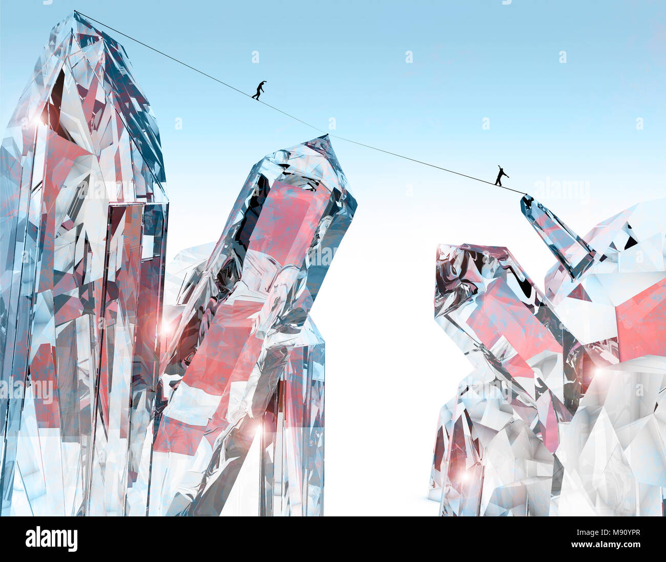 Walking a tight rope hi-res stock photography and images - Alamy